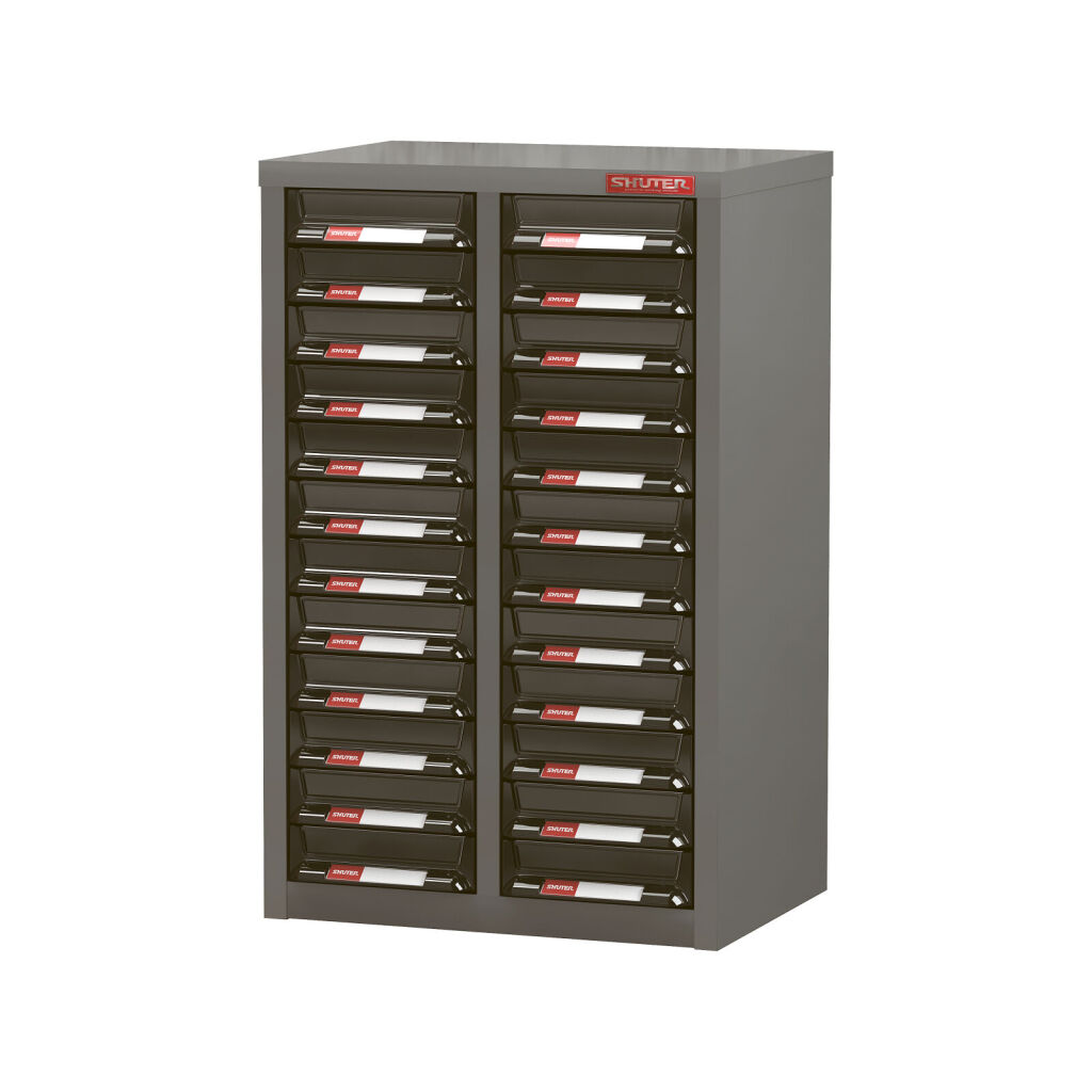 Galvanizovaný kovový organizér pro dílenský materiál a díly s 24 zásuvkami A6-224P | ahprofi.cz