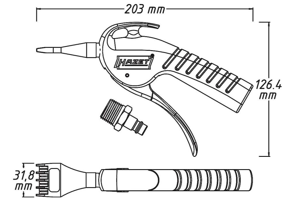 Ofukovací pistole, tichá s širokou plochou tryskou 9040P-5 - HA209576 | ahprofi.cz